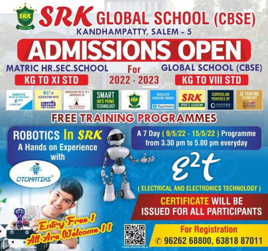 SRK GLOBAL SCHOOL (CBSE) | SRK Matric. Hr. Sec. School | Salem, Tamil ...